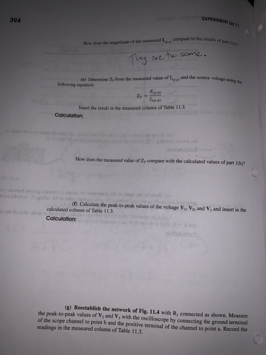 Solved Course and Section cto EXPERIMENT ac series-Parallel | Chegg.com