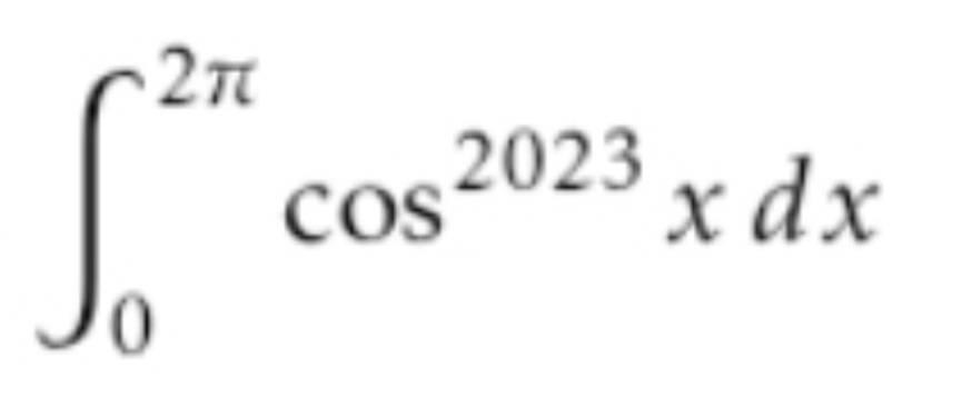 Solved ∫02πcos2023xdx | Chegg.com