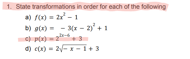 Solved State transformations in order for each of the | Chegg.com