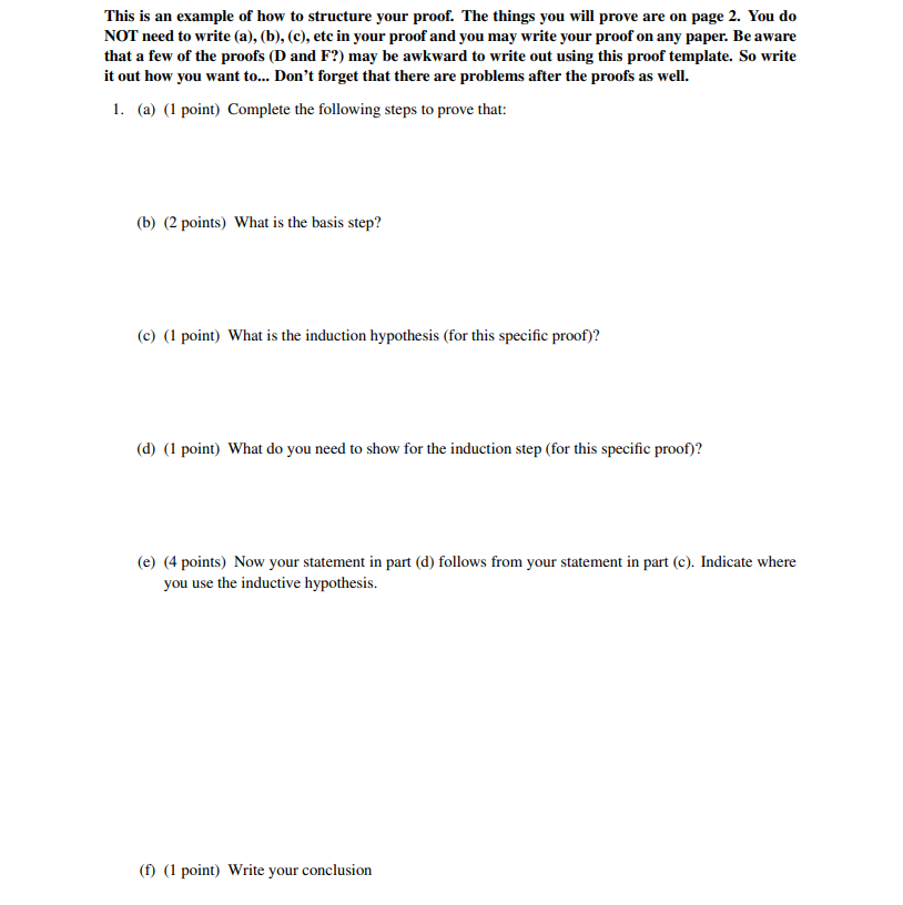 This is an example of how to structure your proof. | Chegg.com