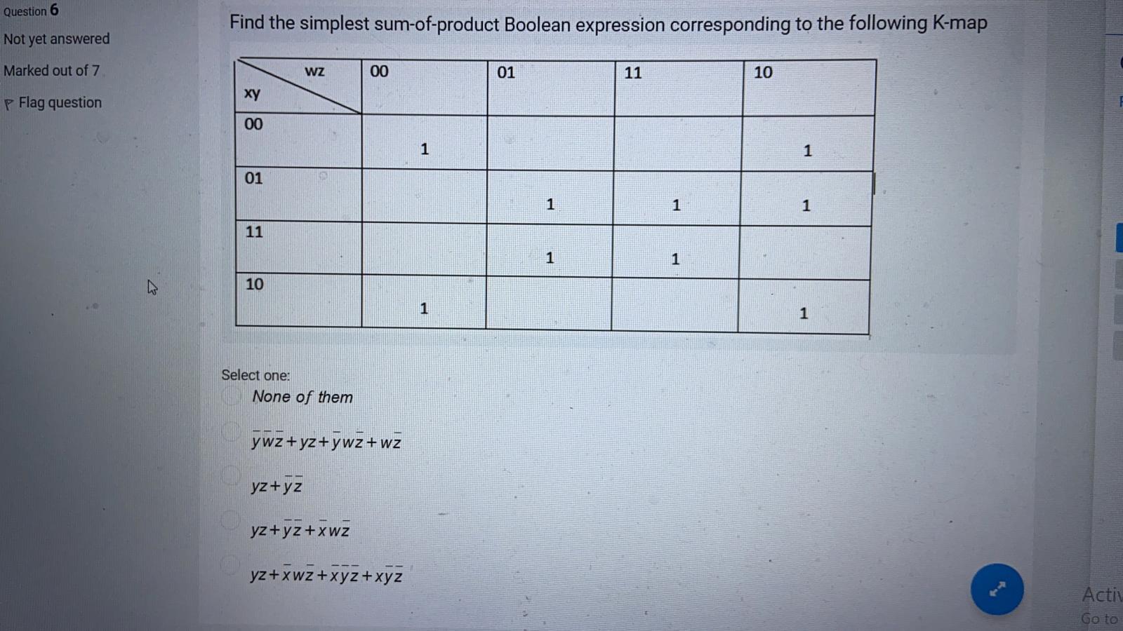 Solved Question 6 Find the simplest sum-of-product Boolean | Chegg.com