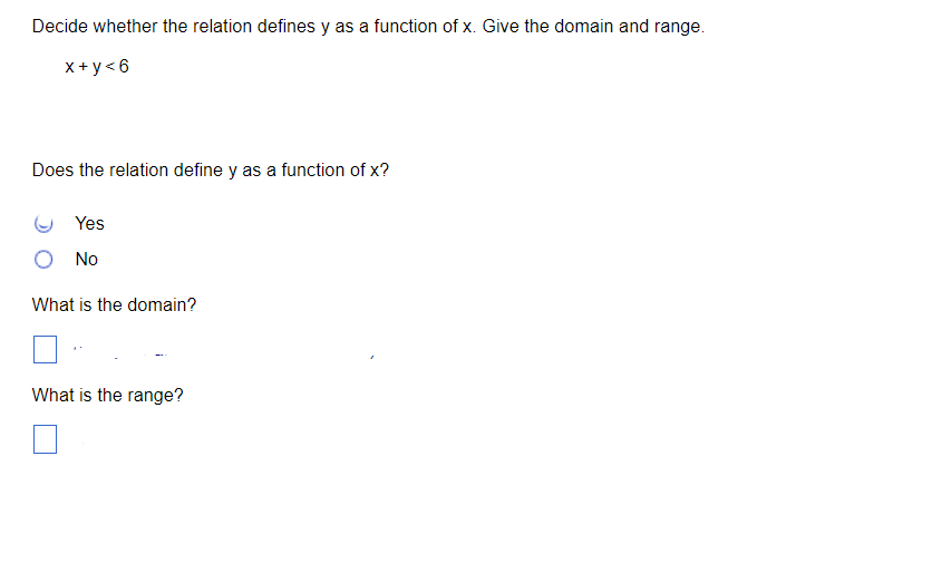 Solved Decide whether the relation defines y as a function | Chegg.com