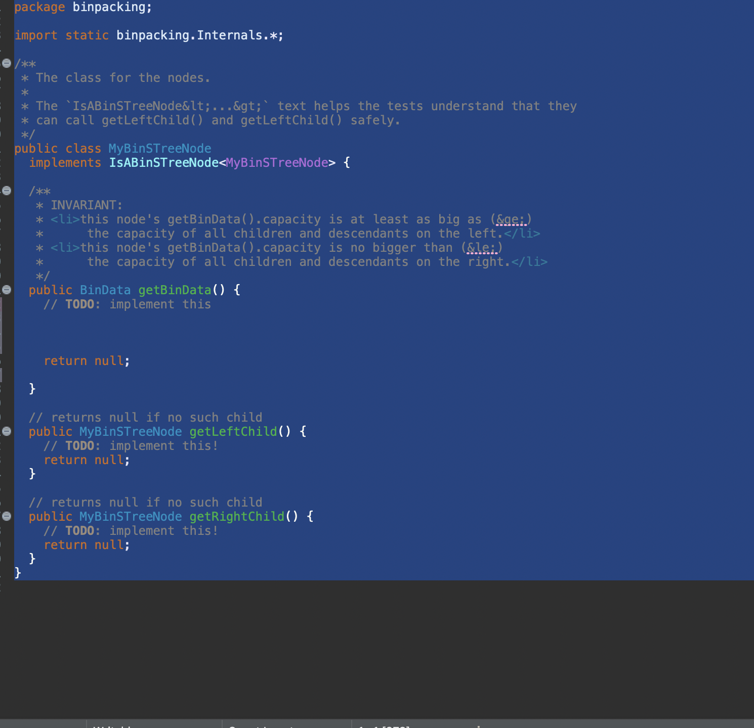 Solved 3.1 The MyBinSTreeNode class You may add extra things | Chegg.com
