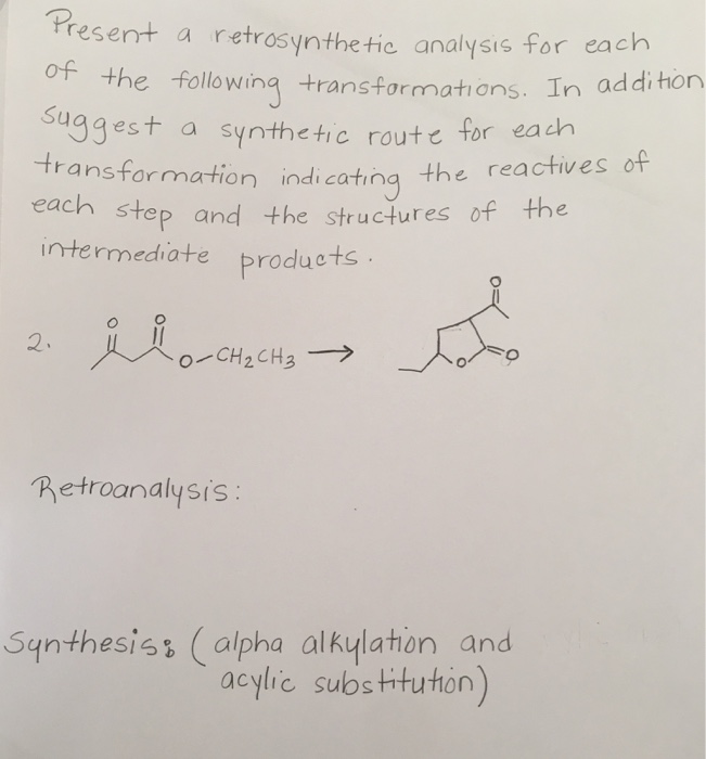 Solved Present a retrosynthetic analysis for each of the | Chegg.com