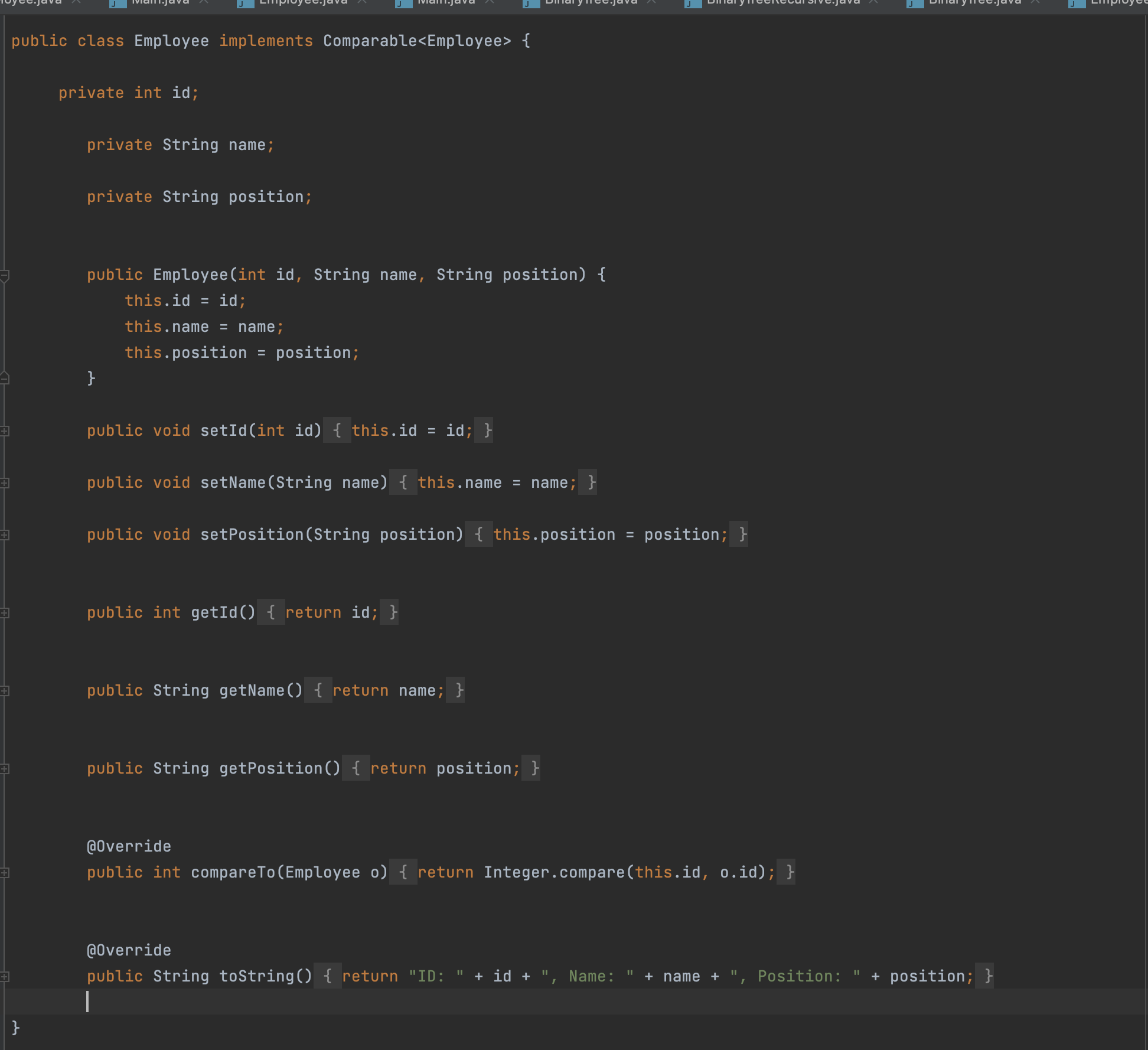 Solved I need help on improving this JAVA CODE for Employee | Chegg.com