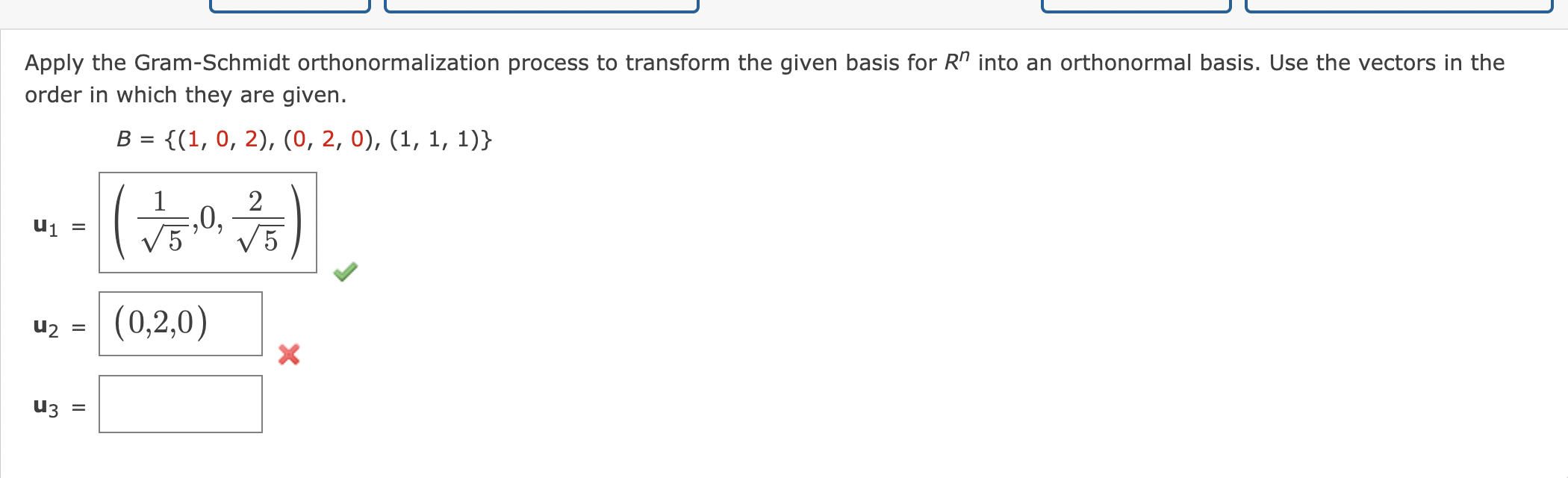 Solved Apply the Gram-Schmidt orthonormalization process to | Chegg.com