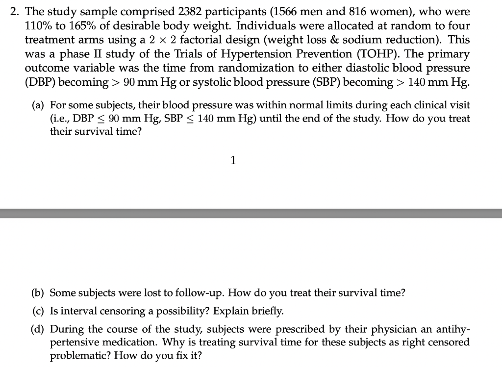 2. The study sample comprised 2382 participants (1566 | Chegg.com