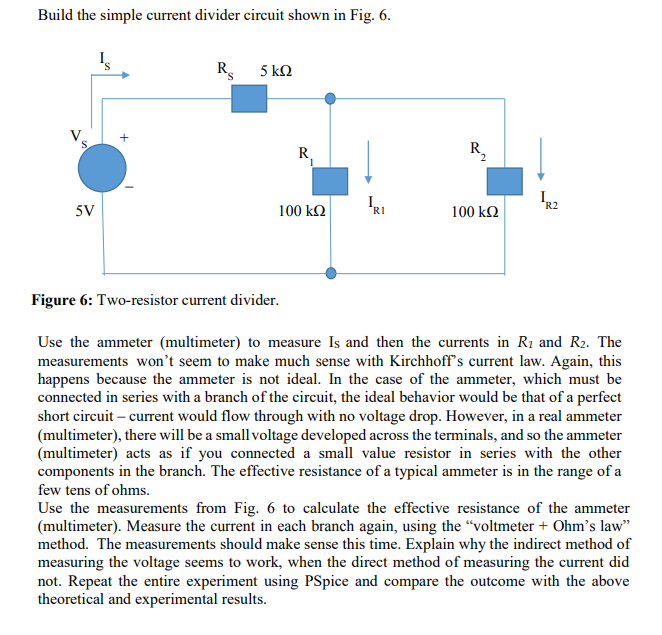 Build the simple current divider circuit shown in | Chegg.com