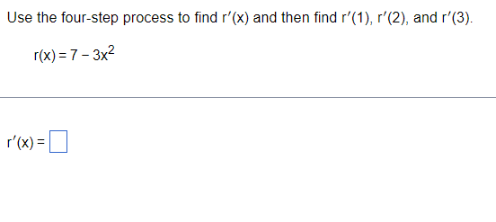 Solved Use the four-step process to find r′(x) and then find | Chegg.com