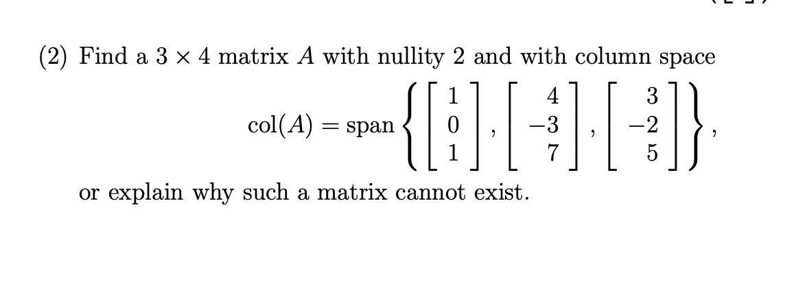 Solved (1) For each part below construct an example, if | Chegg.com