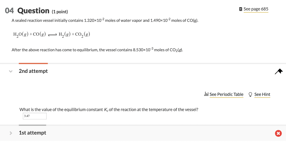 Solved 04 Question (1 point) A sealed reaction vessel | Chegg.com