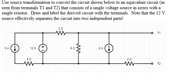 Solved Use source transformation to convert the circuit | Chegg.com