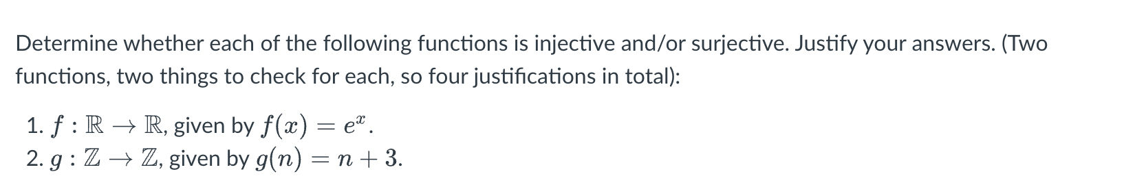 Solved Determine whether each of the following functions is | Chegg.com