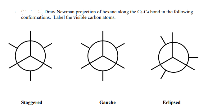 Solved Draw Newman projection of hexane along the C3-C4 bond | Chegg.com
