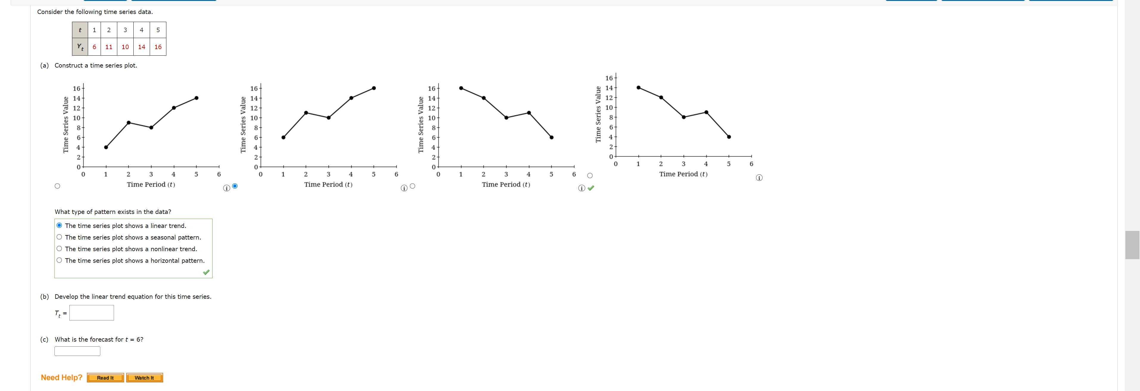 Consider the following time series data. | Chegg.com