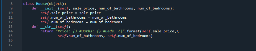 Solved The class in file question3.py represents house for | Chegg.com