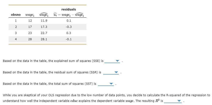 Solved 8. Calculating SSR, SSE, SST, and R-squared Suppose | Chegg.com