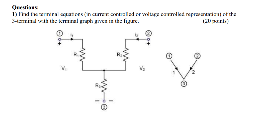 Solved Find the terminal equations (in current controlled or | Chegg.com