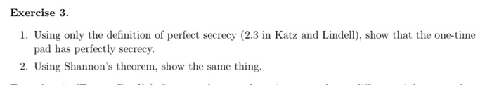 Solved Exercise 3. 1. Using only the definition of perfect | Chegg.com