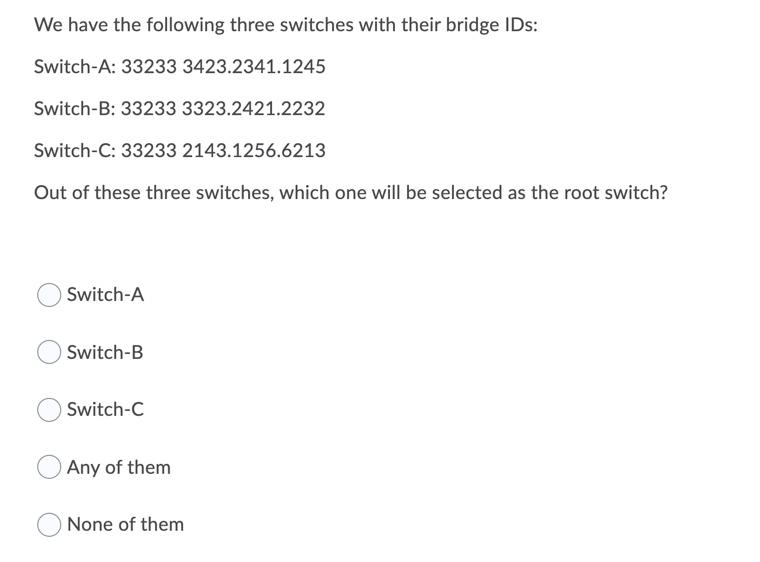 Solved We have the following three switches with their | Chegg.com