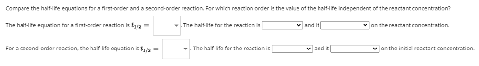 Solved Compare The Half Life Equations For A First Order And Chegg