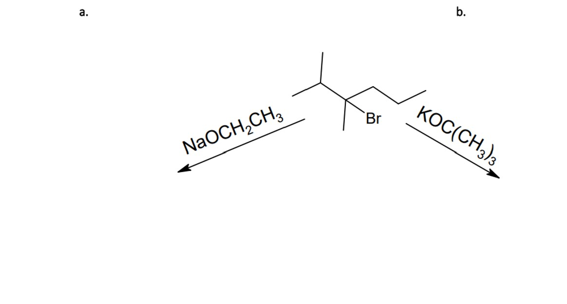 Solved a. b. Br KOC(CH3)3 NaOCH.CH | Chegg.com
