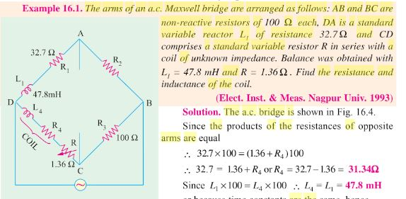Solved Question: The arms of an AC Maxwell bridge are | Chegg.com