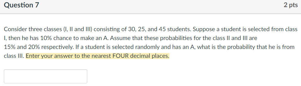 Solved Consider three classes (I, II and III) consisting of | Chegg.com