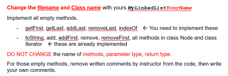 Solved Need some help. public class MyLinkedList { | Chegg.com
