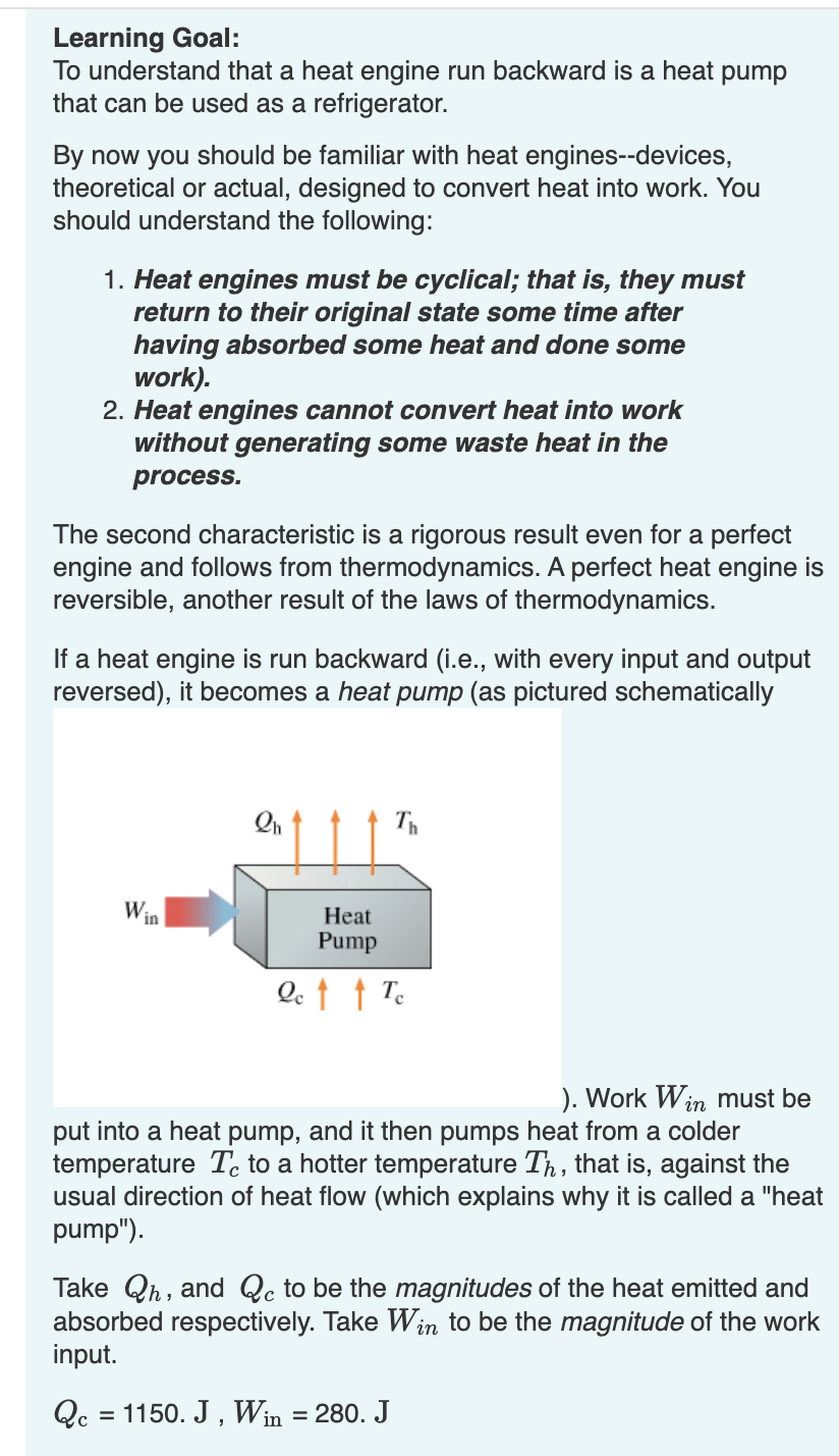 Solved Find Qh, the heat pumped out by the ideal heat pump. | Chegg.com