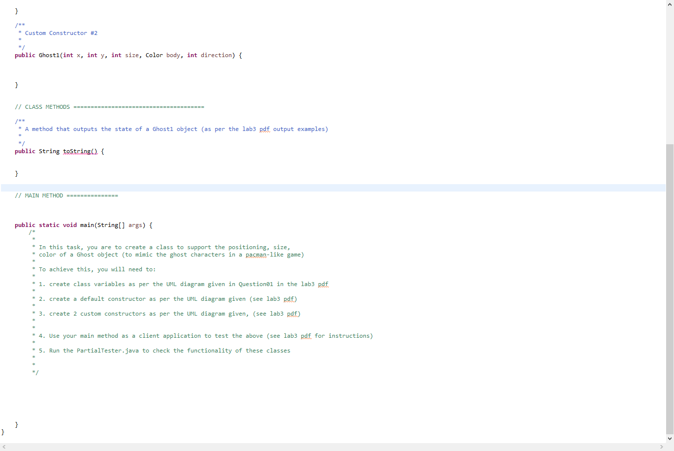 Solved Question 01 (working with constructors - | Chegg.com