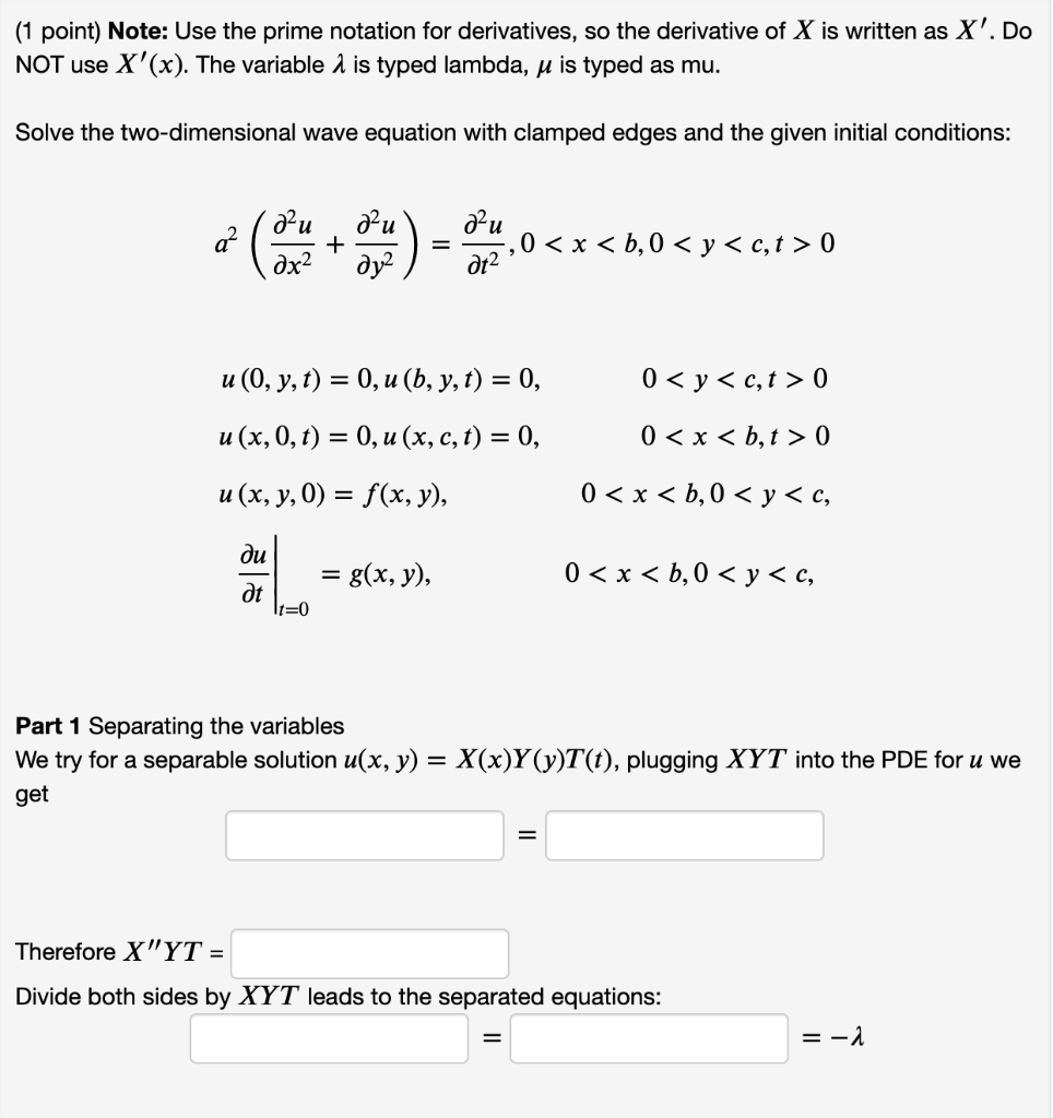 Solved (1 Point) Note: Use The Prime Notation For 