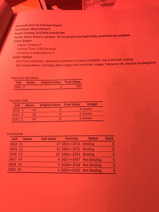 Solved Solve the following two problems using EXCEL Solver | Chegg.com