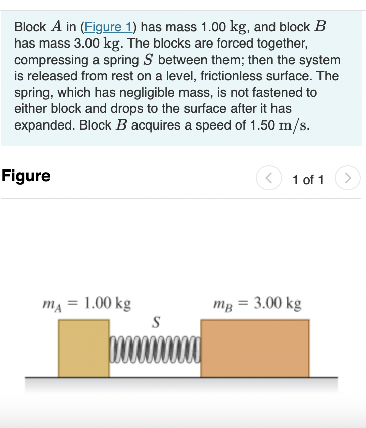 Solved a) What is the final speed of block A.b)How much | Chegg.com