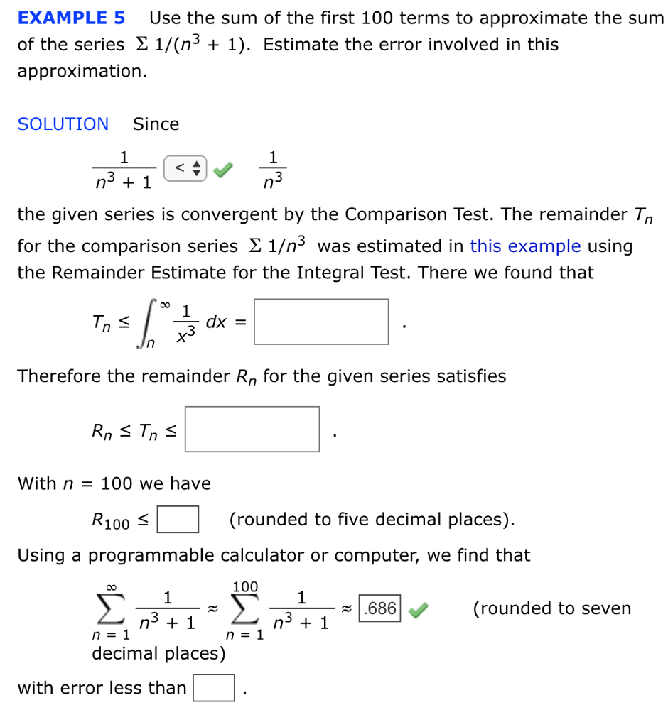 Solved EXAMPLE 5 Use the sum of the first 100 terms to | Chegg.com