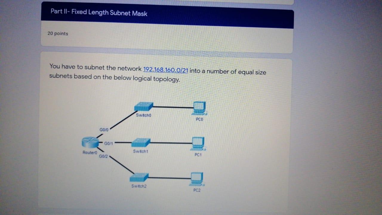 Solved 1 Based On The Topology How Many Subnets