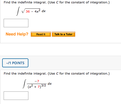 Solved Find the indefinite integral. (Use C for the constant | Chegg.com