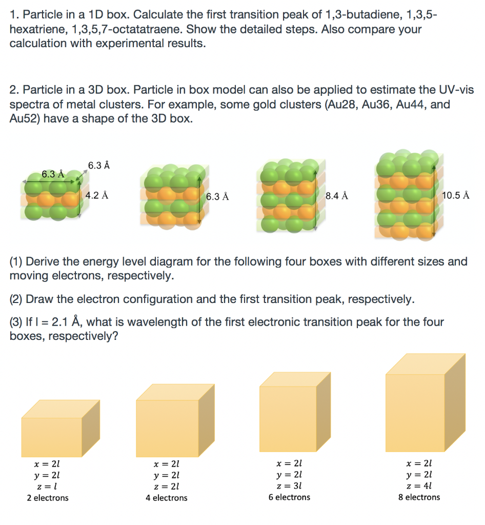 Solved 1. Particle in a 1D box. Calculate the first | Chegg.com