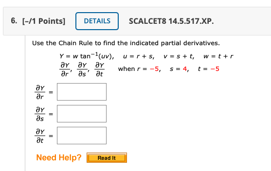 Solved 6. [-/1 Points] DETAILS SCALCET8 14.5.517.XP. Use the | Chegg.com