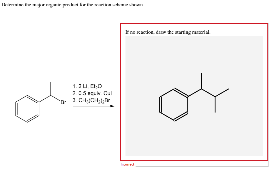 Solved Determine the major organic product for the reaction | Chegg.com