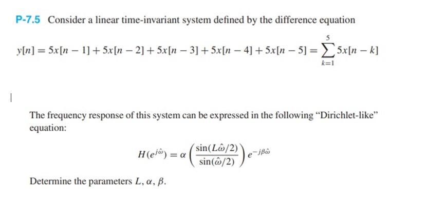 Solved P-7.5 ﻿Consider a linear time-invariant system | Chegg.com