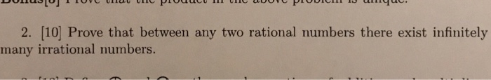Solved Prove that between any two rational numbers there | Chegg.com