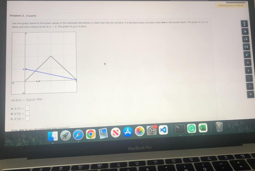 Solved black and has a sharp corner at x=2. The graph of | Chegg.com