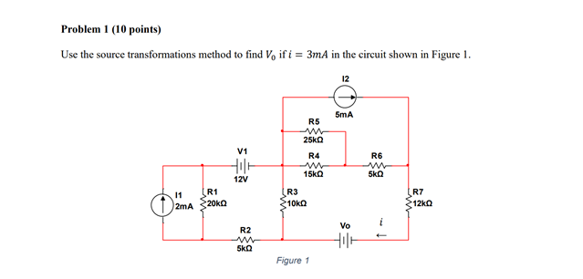 Solved Problem 1 (10 points) Use the source transformations | Chegg.com