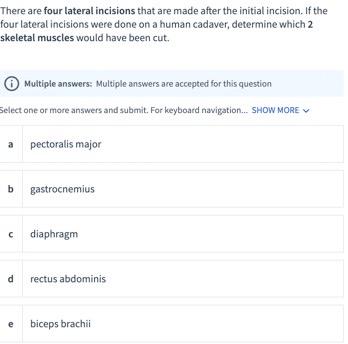 There are four lateral incisions that are made after | Chegg.com