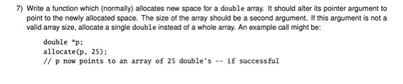 Solved 7 Write A Function Which Normally Allocates New 5081