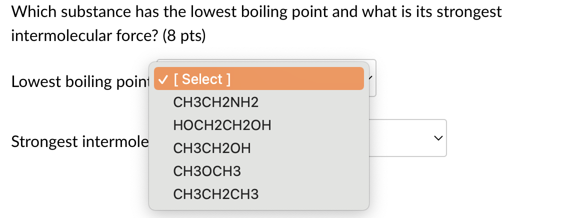 Solved Which substance has the lowest boiling point and what | Chegg.com