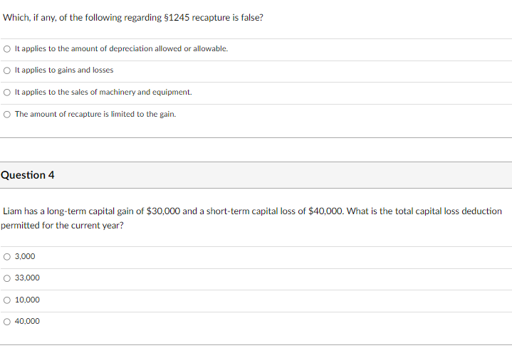 Solved Which, if any, of the following regarding §1245 | Chegg.com