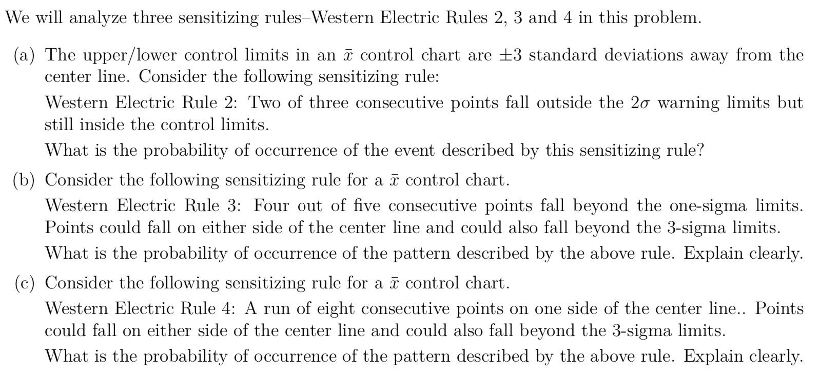 Solved We will analyze three sensitizing rules-Western | Chegg.com