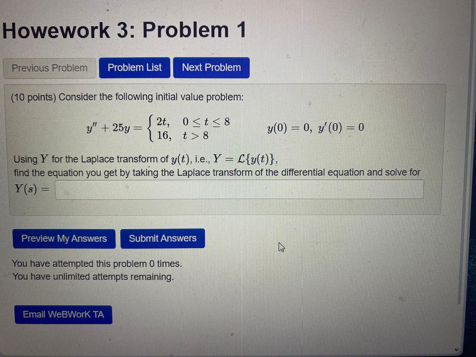 Solved (10 points) Consider the following initial value | Chegg.com